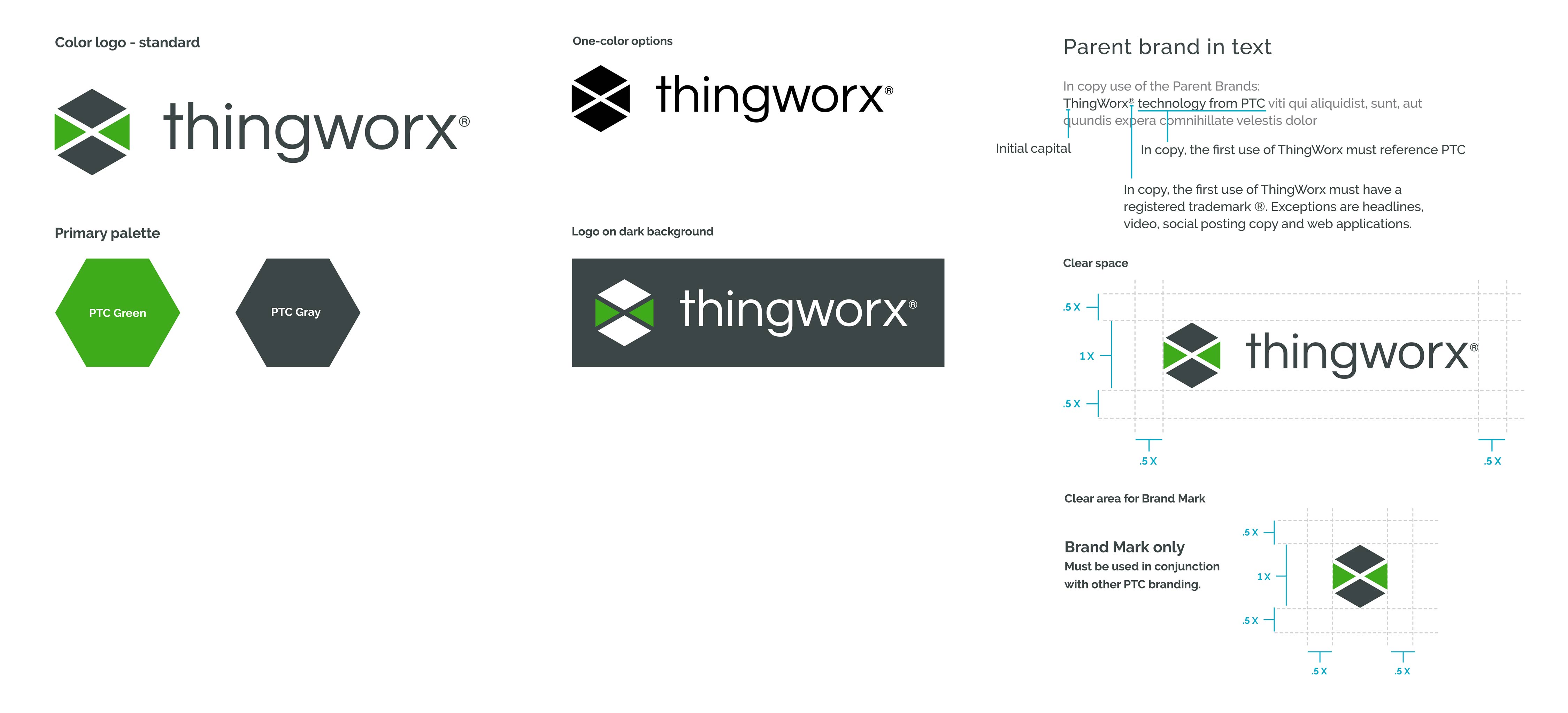 ThingWorx | Parent Brand | Logotypes | Our Visual System | PTC Brand Guide