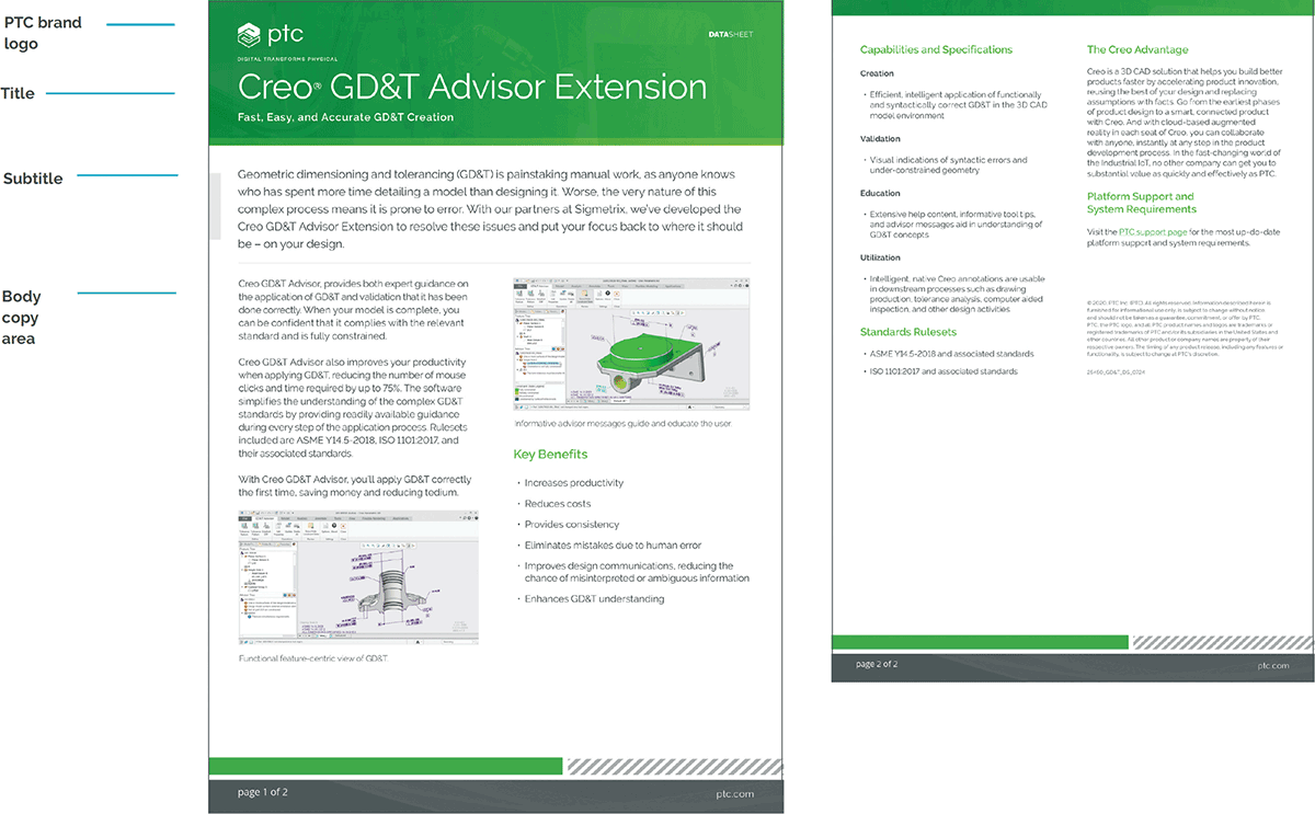 Data Sheets | Collateral & Digital Assets | Applications | PTC Brand Guide