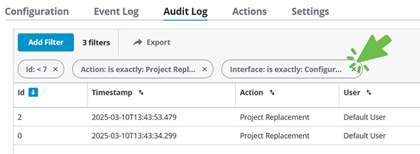 Audit Log Filtering
